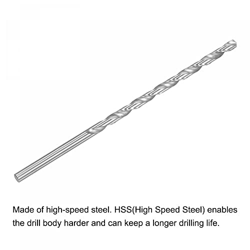 uxcell HSS(High Speed Steel) Extra Long Twist Drill Bits, 9mm Drill Diameter 250mm Length for Hardened Metal Woodwork Plastic Aluminum Alloy 2 Pcs