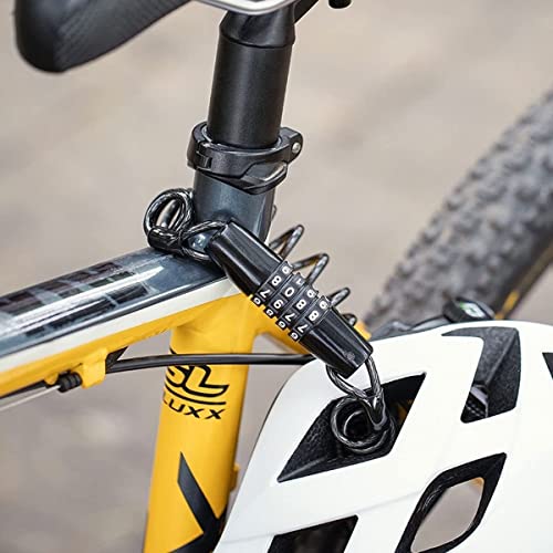 UPPVTE Anti-Theft Bicycle Lock,Cable Helmet Lock Chain Bike Lock Fold Backpack Cycling Password Lock Bike Accessories Anti-Theft Lock (Color : A)