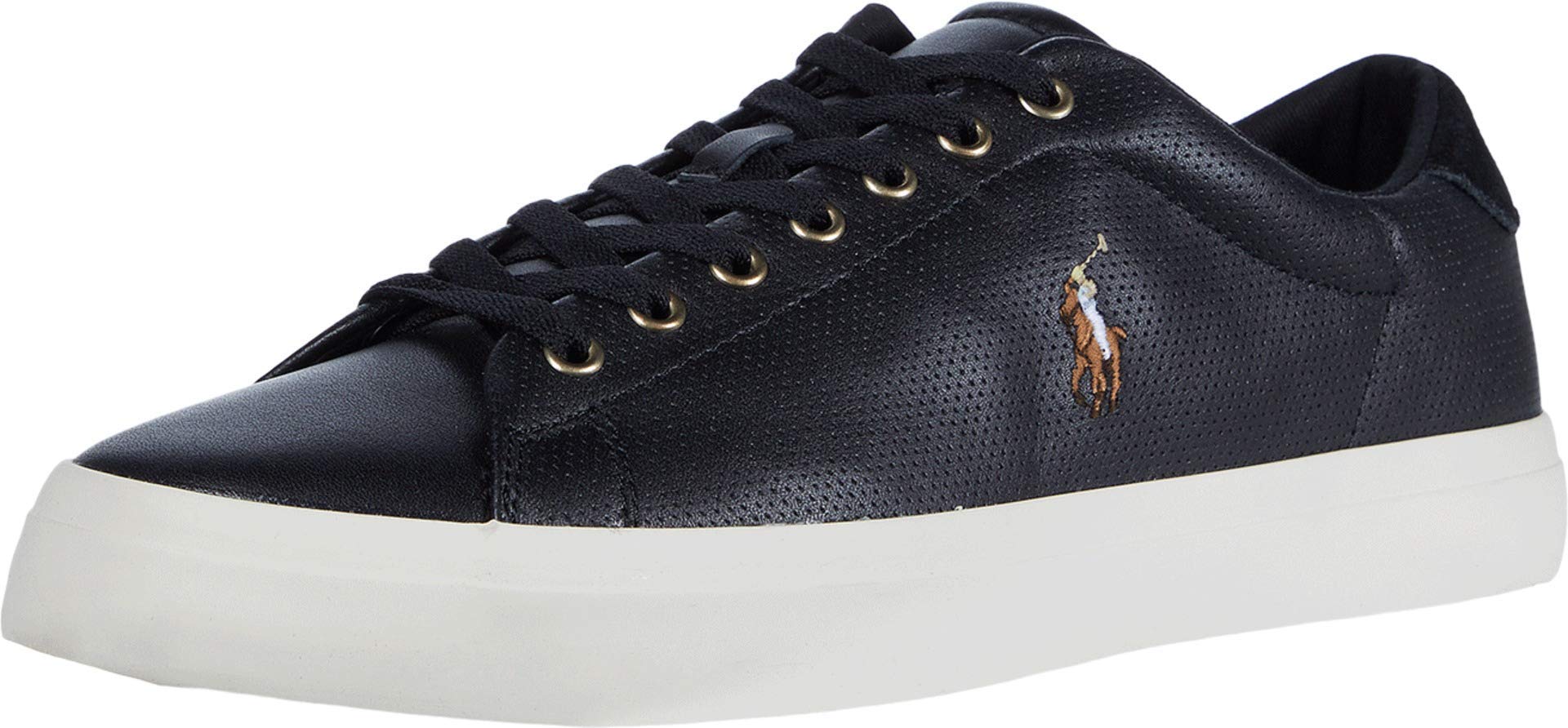 Polo Ralph Lauren Mens Longwood Sneaker, Black, 10.5 US