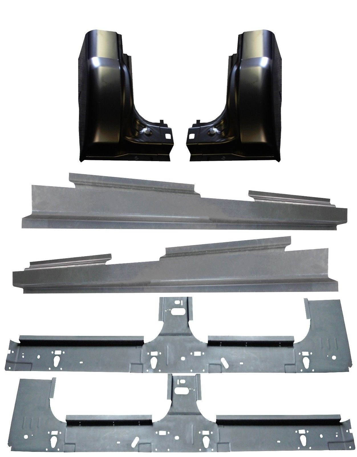 Motor City Sheet Metal - Compatible with 99-16 Ford Super Duty Crew Cab Inner & Full Lengh Outer Rocker Panel Cab Corners