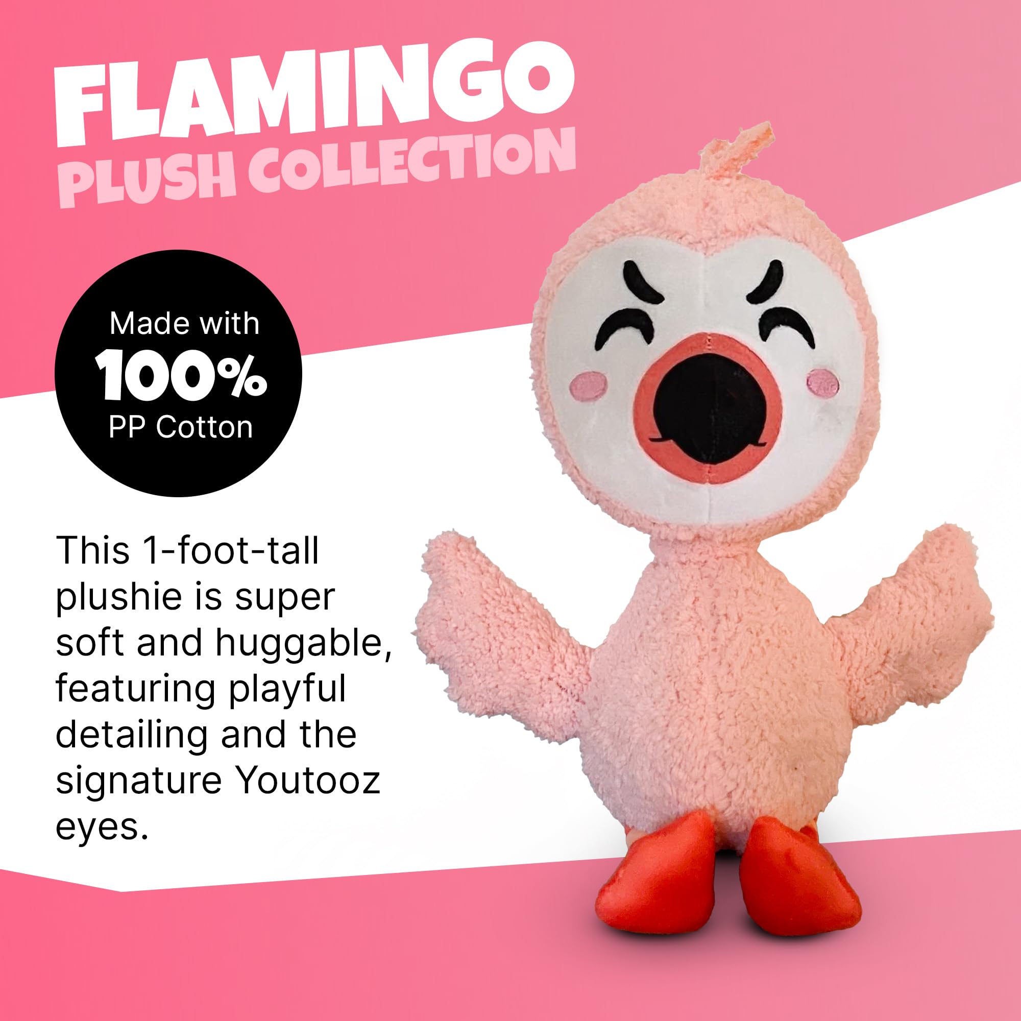 YouTooz Flamingo Plush 1ft, Very Soft and Cute Flamingo Plush Plushies Collection, Albert Flamingo