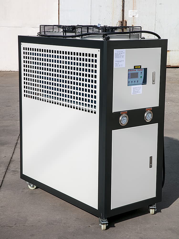VEVOR Water Chiller 6Ton Capacity, Industrial Chiller 6Hp, Air-Cooled Water Chiller, Finned Condenser, w/Micro-Computer Control, Stainless Steel Water Tank Chiller Machine for Cooling Water