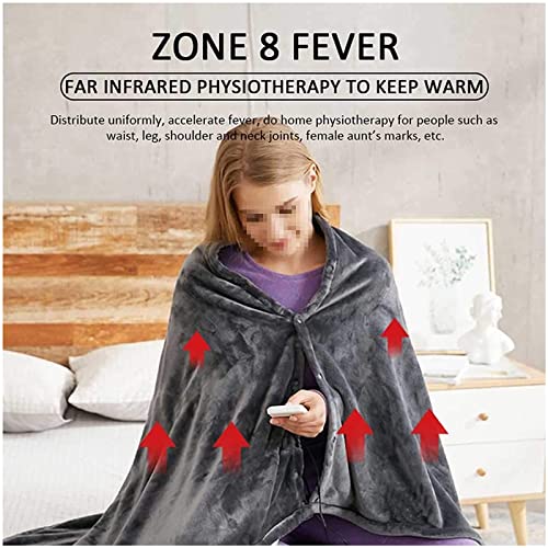 Sywlwxkq Electric Lap Blanket, Washable, 3 Zone Temperature Adjustment,Temperature Controllable Best Heated Blanket, for Car Office Home Chair Grey USB Heated Blanket