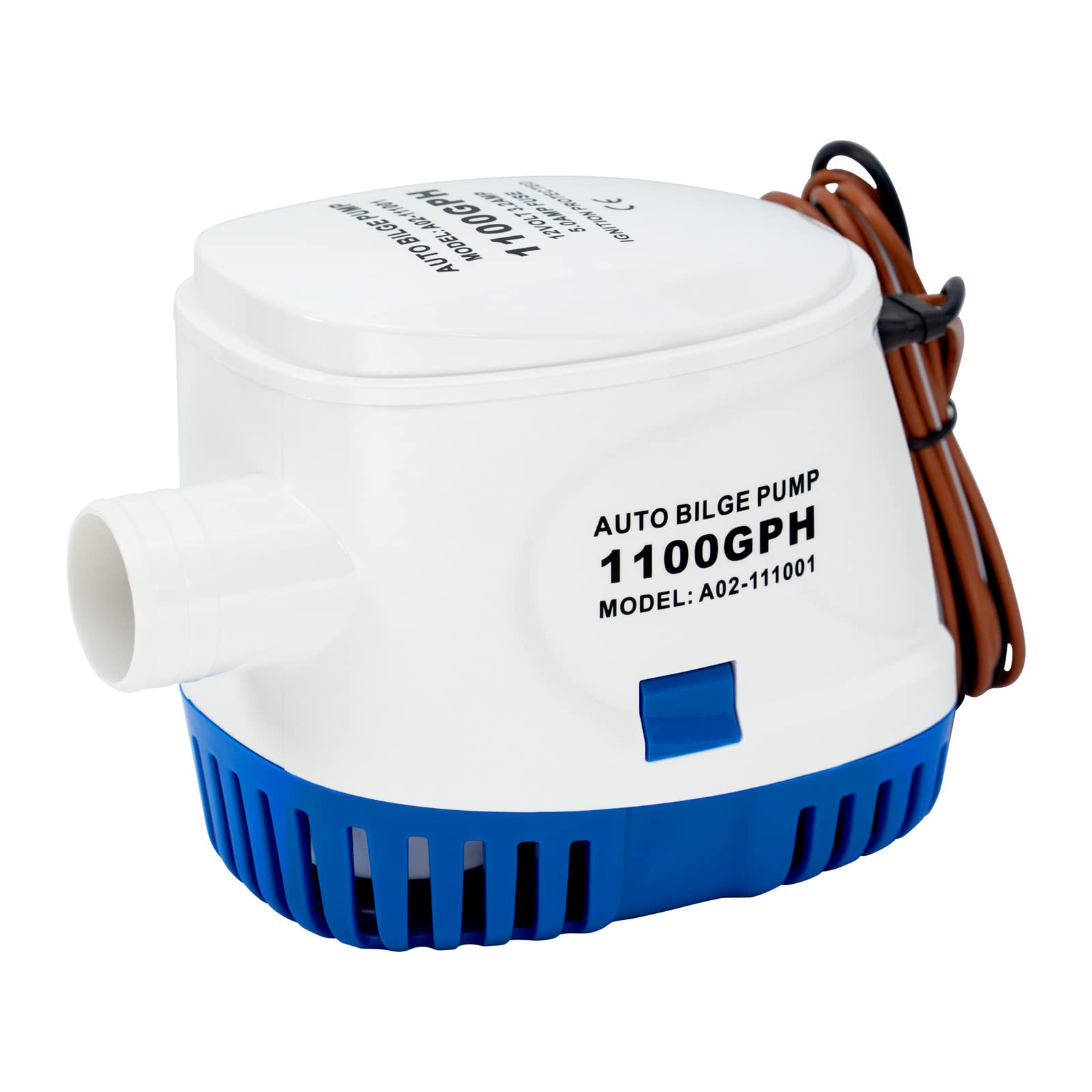 Sanuke Automatic Bilge Pump 12V 1100GPH Submersible Bilge Water Pump with Float Switch Auto Electric Motor Boat Accessories