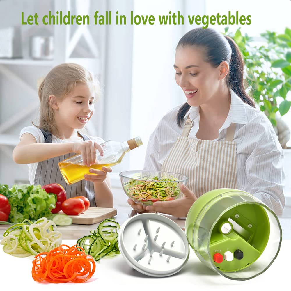 MOOREDLIFE Spiralizer Handheld Vegetable Slicer, 4 in 1 Zucchini Spaghetti Maker Vegetable Zoodle Maker Veggie Spiralizer US230910