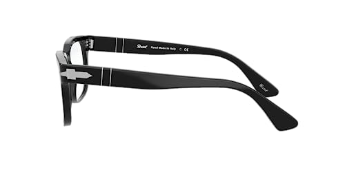 Persol PO3252V Square Prescription Eyewear Frames, Black/Demo Lens, 52 mm