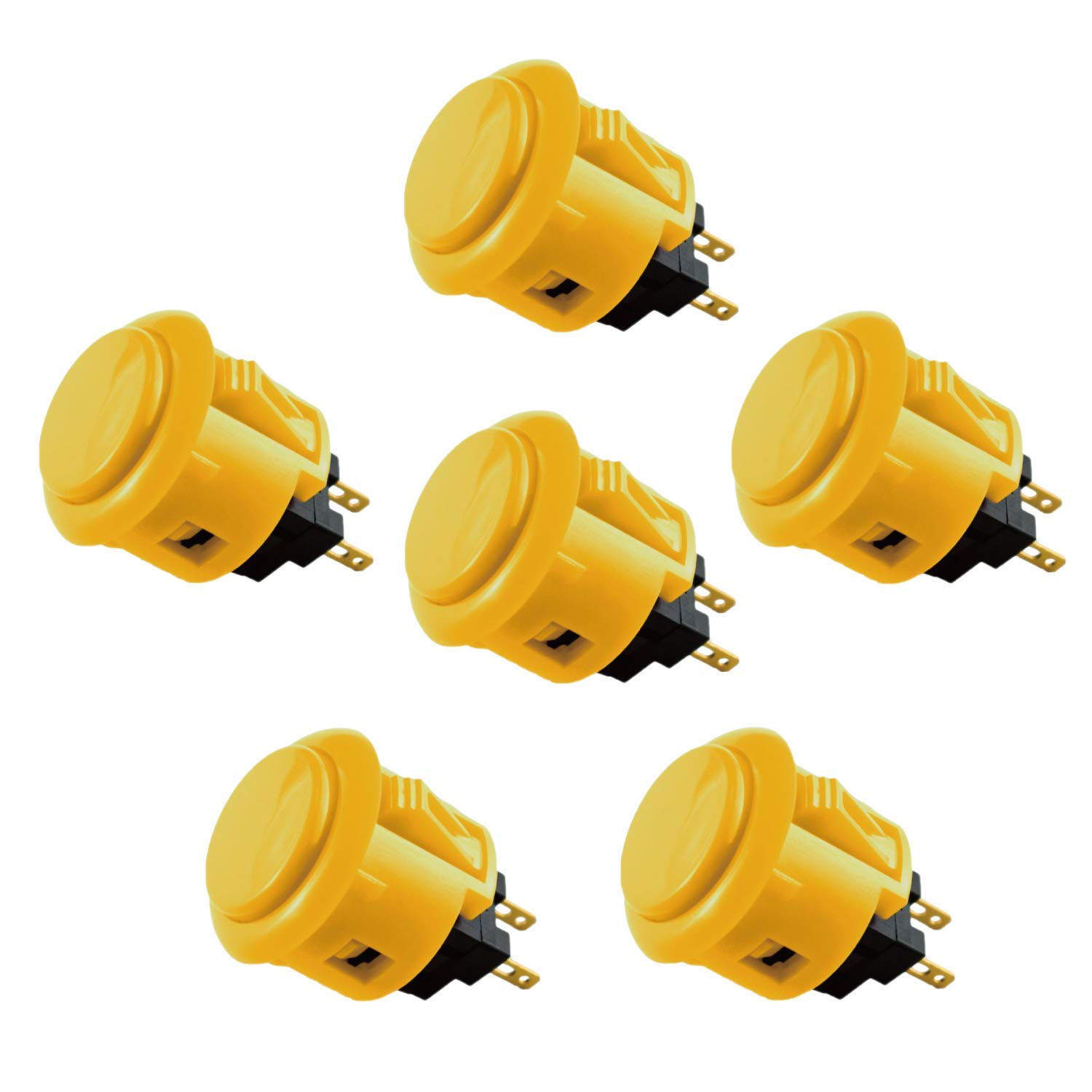 Sanwa 6 pcs OBSF-24 Original Push Button 24mm - for Arcade Jamma Video Game & Arcade Joystick Games Console (Blue), Use for Arcade Game Machine Cabinet S@NWA