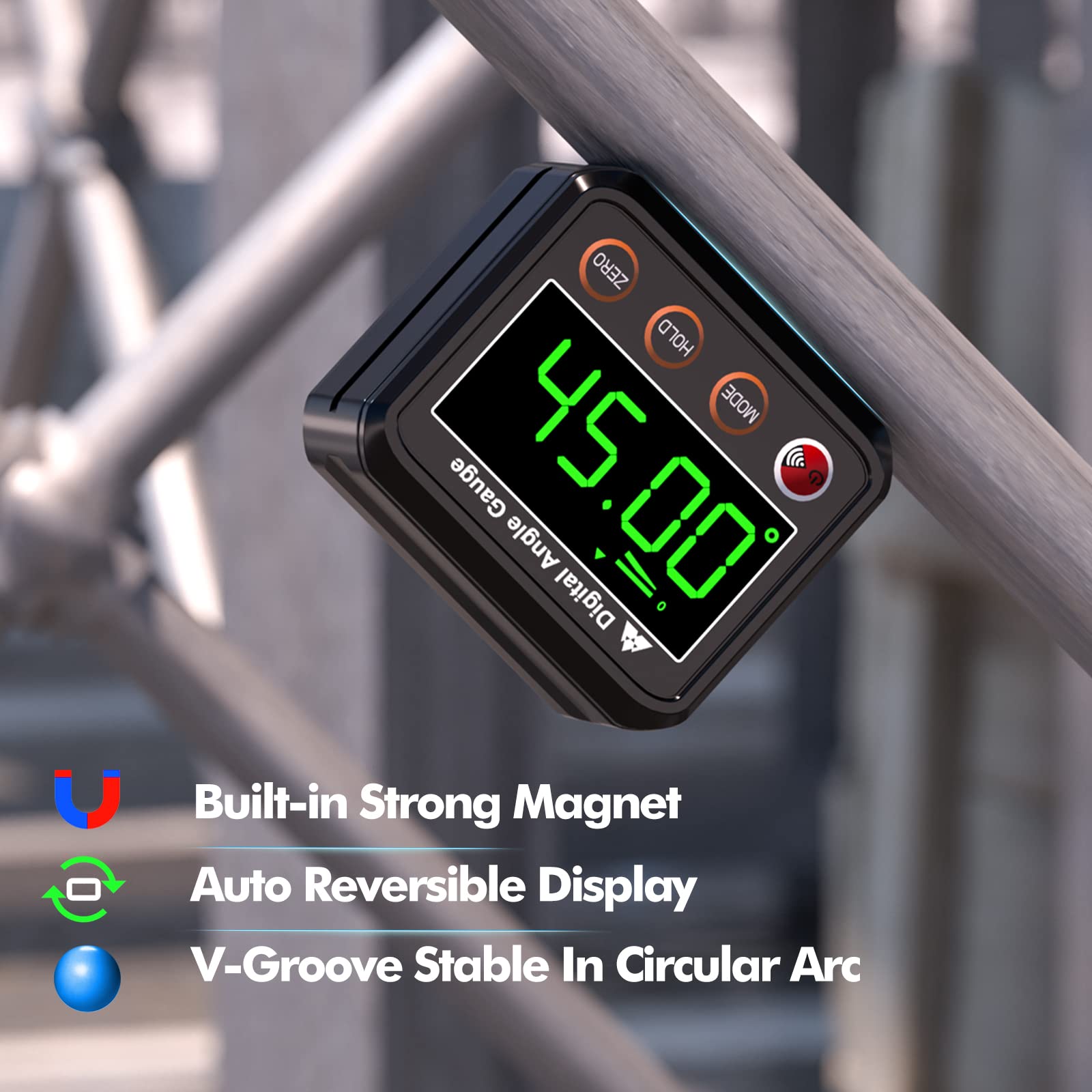VOLCANOES CLUB Magnetic Digital Angle Finder with 3 in 1 Digital Angle Finder Protractor - Woodworking Tool Set for Carpenters, Plumbers, Building Trades