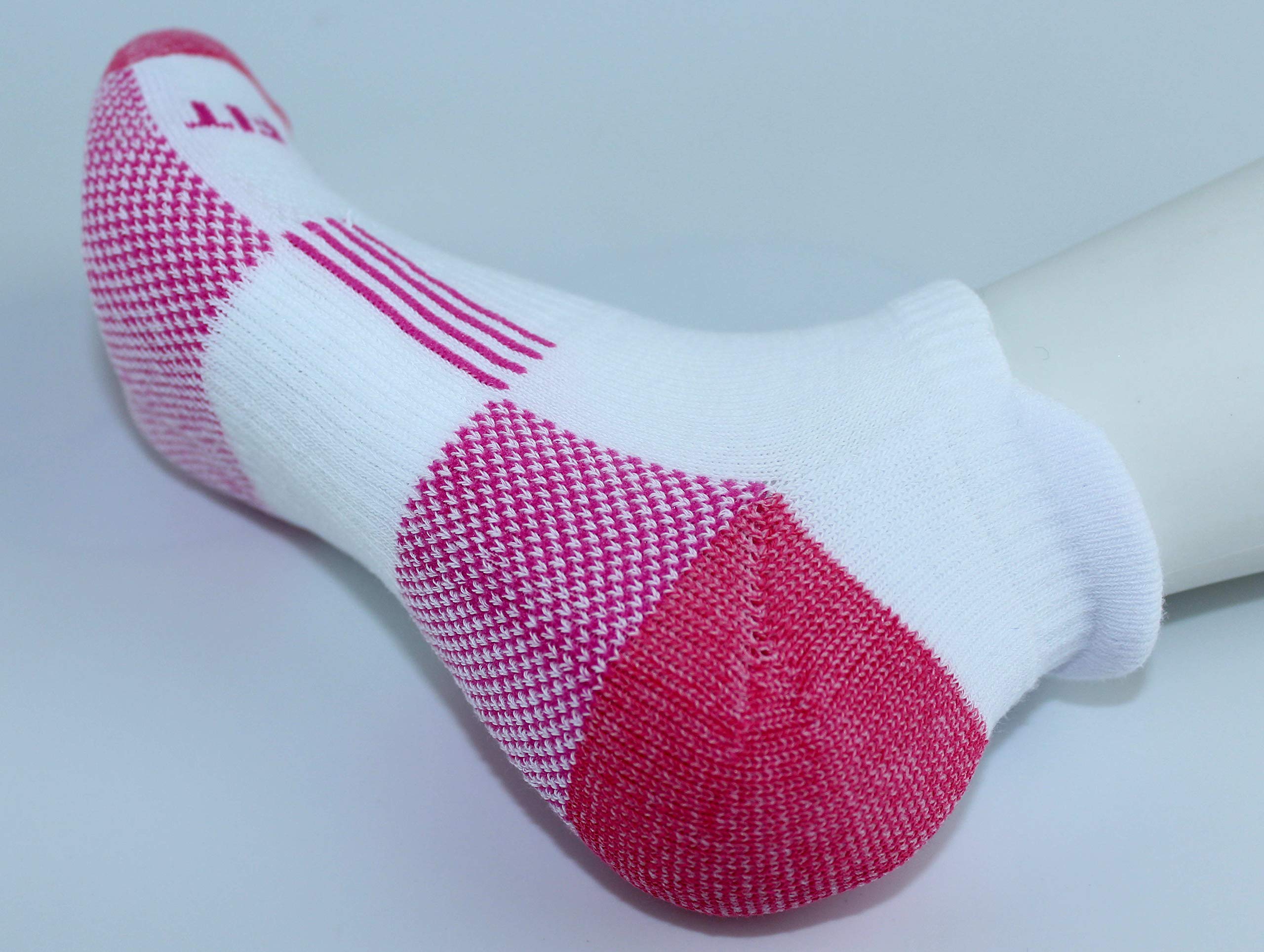 rifix Womens Ankle Running Socks,Cotton Low Cut Athletic Socks,No Show Sports Socks(4P White/Red)