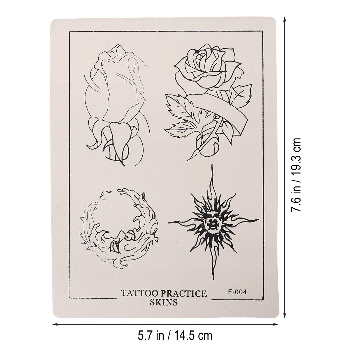 SUPVOX 5pcs Tattoo Practice Skin Rose Pattern Silicone Tattoo Skin for Tattoo Learning Training