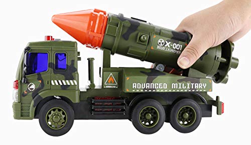 PowerTRC Friction Powered Military Missile Launcher Truck with Lights and Sound