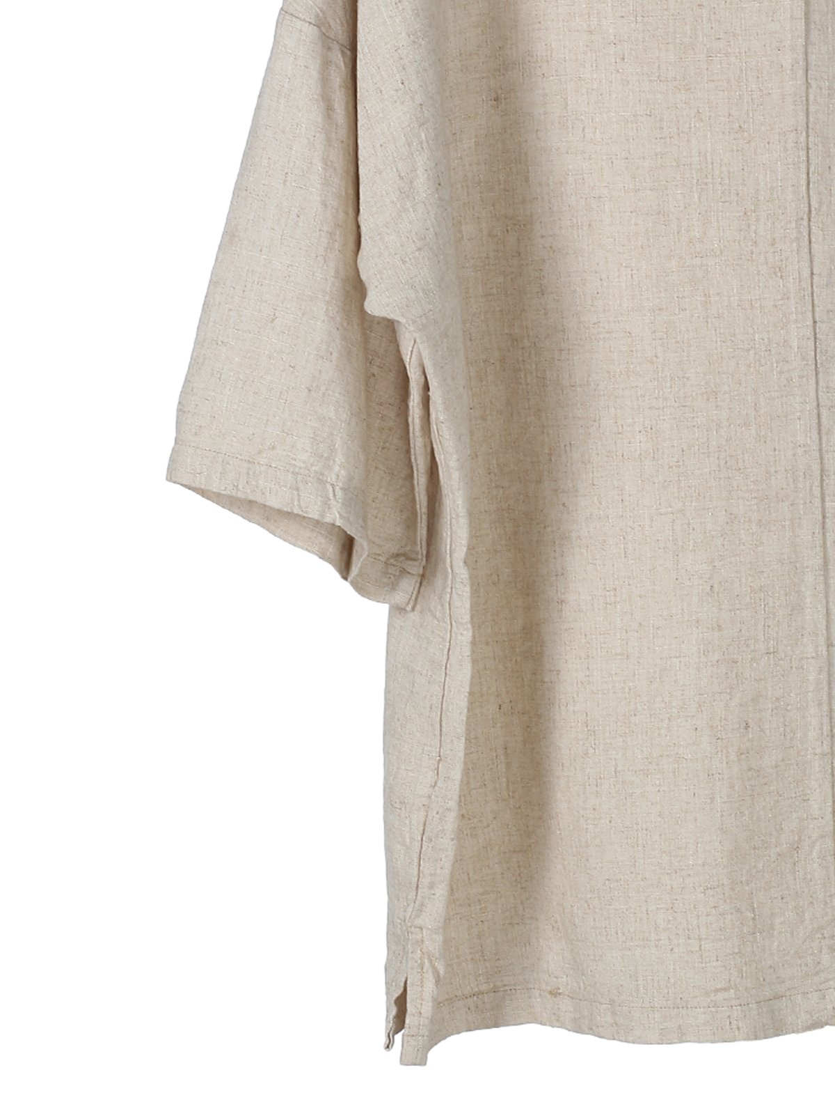 Minibee Women's Elbow Sleeve Linen Tunic Tops Solid Color Retro Blouse Linen L