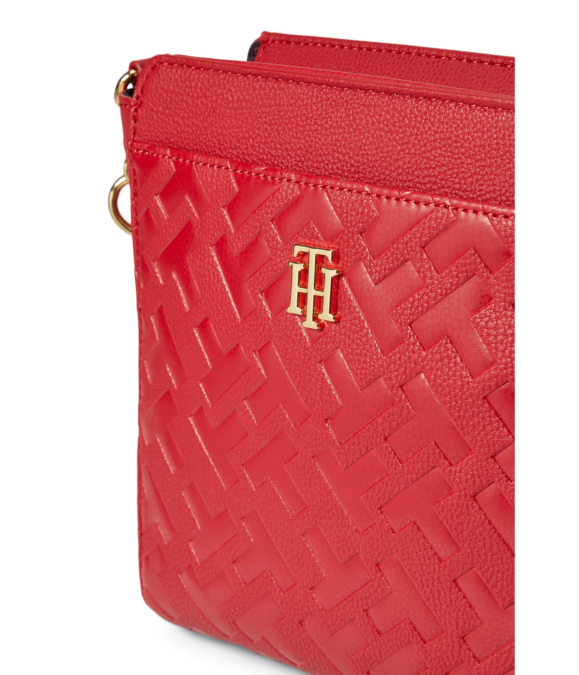 Tommy Hilfiger Antonella II Crossbody Bias Embossed PVC Tommy Red One Size