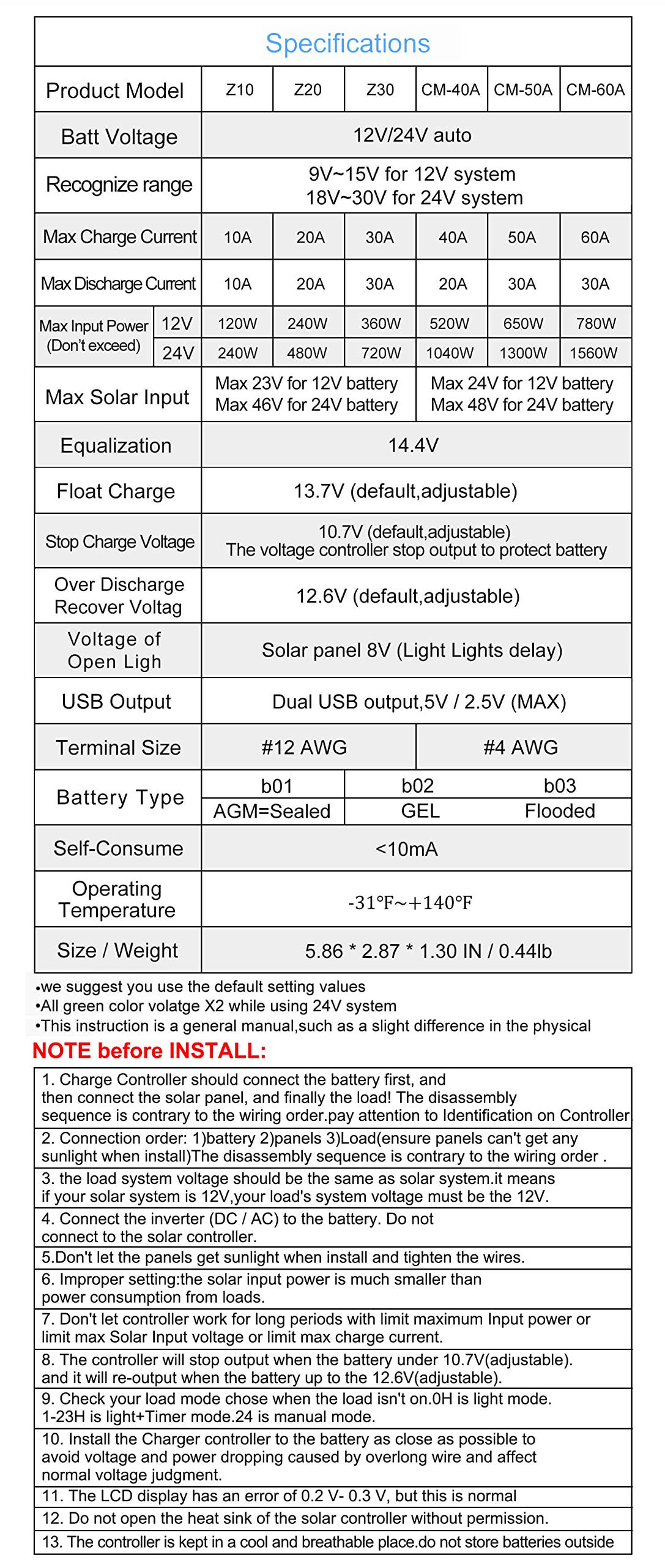 PowMr 60a Charge Controller - Solar Panel Charge Controller 12V 24V, Max 48V 1560W Input Adjustable Parameter LCD Display Current / Capacity and Timer Setting ON/Off with 5V Dual USB