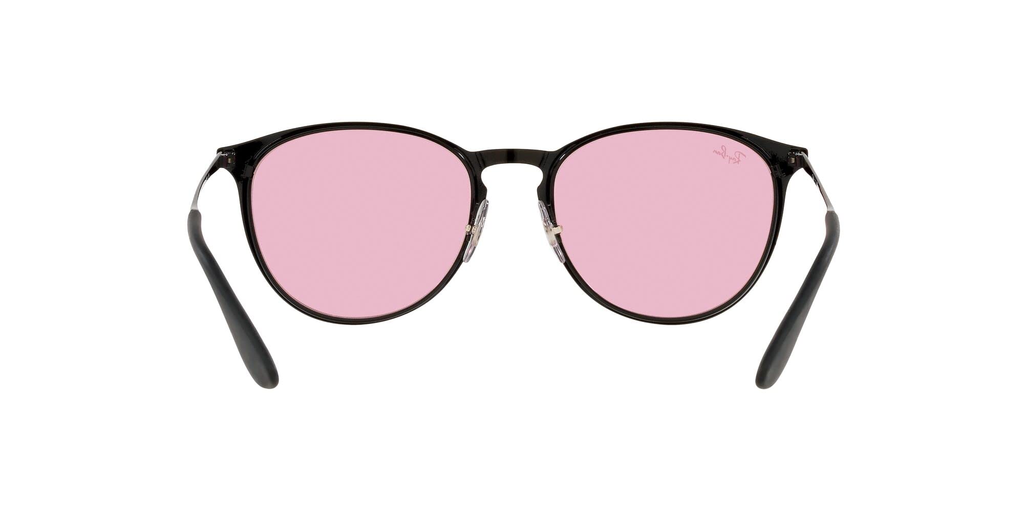 Ray-Ban RB3539 Erika Metal Polarized Round Sunglasses, Black/Evolve Photochromic Pink to Blue, 54 mm