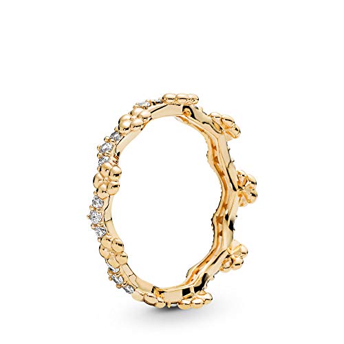 PANDORA Flower Crown 18k Gold Plated PANDORA Shine™ Collection Ring, Size: EUR-54, US-7-167924CZ-54