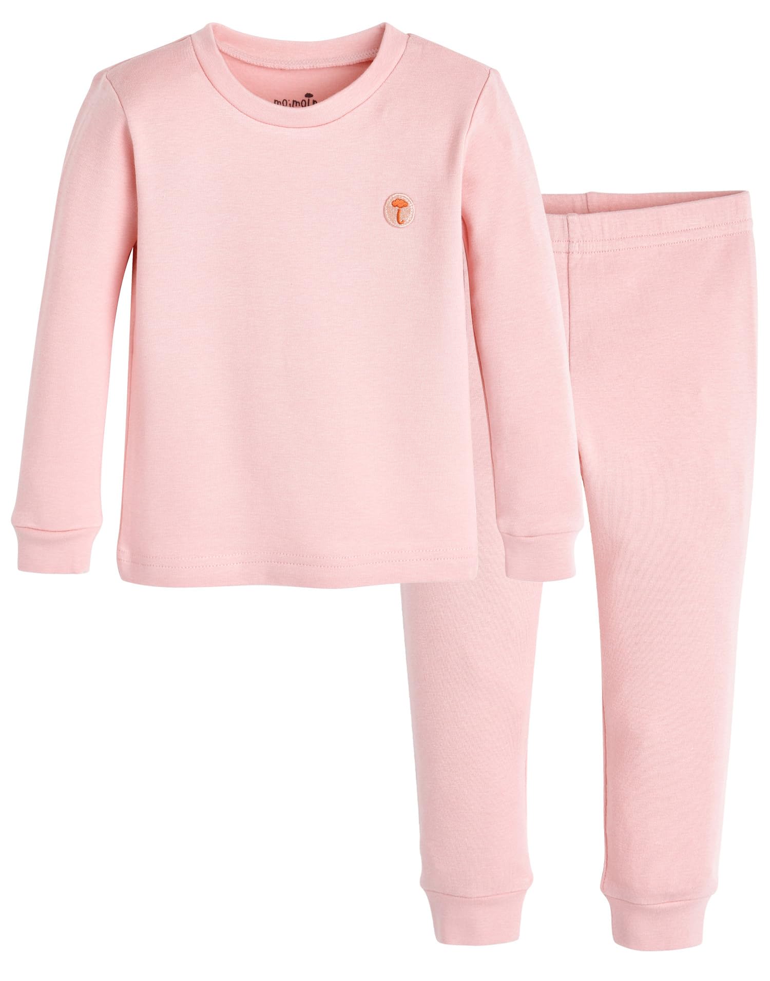moimoln Solid Soft Cotton Modal Baby Toddler Boys Girls Snug fit Pjs Pajama Long Sleepwear Light Pink 12-18m