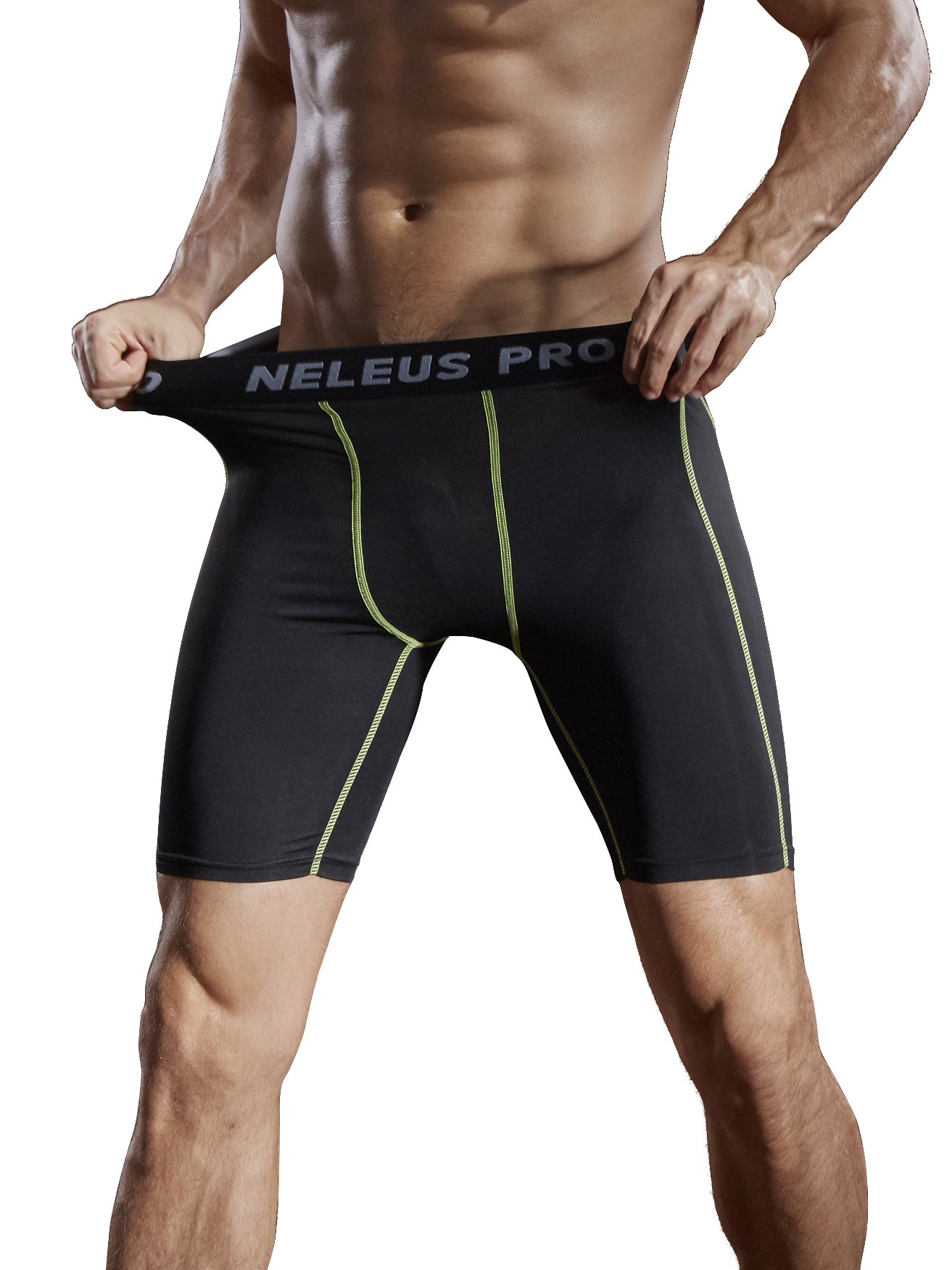 NELEUS Men's Spandex Compression Shorts Athletic Workout Running Performance Baselayer,3 Pack,047,Black,US M,EU L