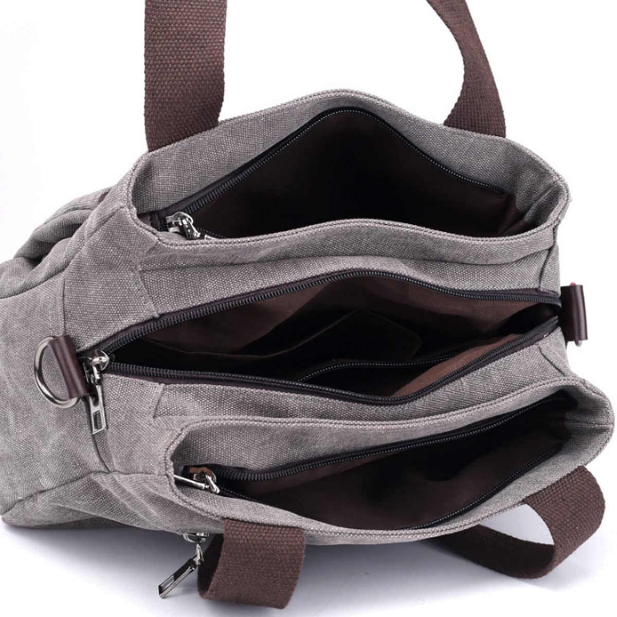 poopy Purse Handbag for Women Canvas Tote Bag Casual Shoulder Bag Travel Bag(khaki)
