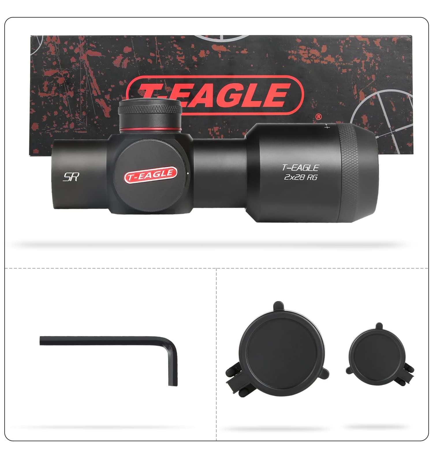 T-EAGLE Optics Rifle Scopes for Hunting SR 2 x 28 RG Riflescopes 30mm Main Tube