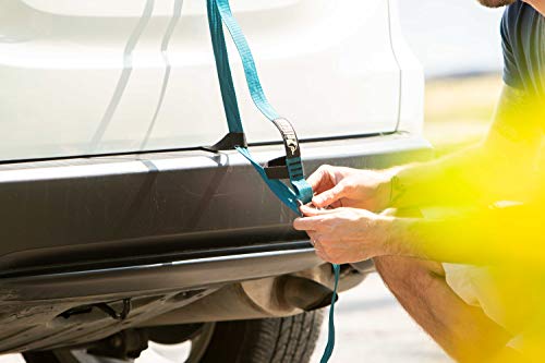 Pelican Quick Hood Trunk tie-Down Loops Set of Two - Kayak Tie Down Anchor Straps for Car Hoods and Trunks - 16.9 x 4.4 x 1 in - Black
