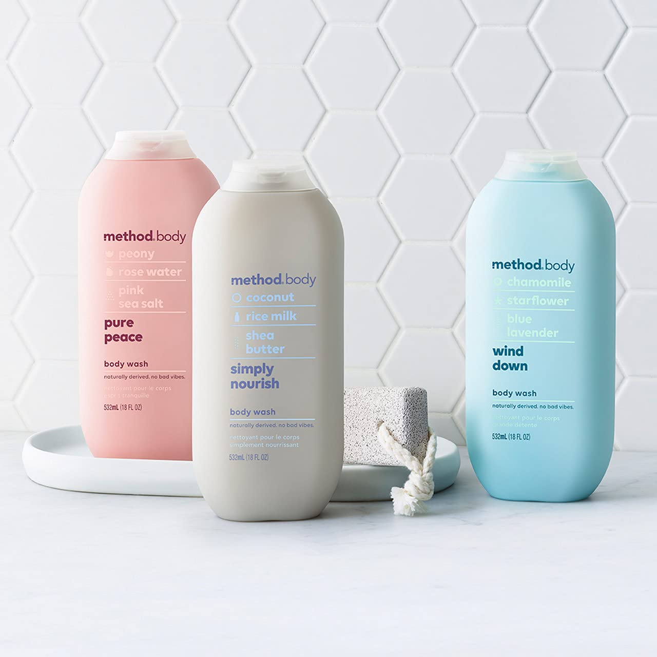 Method Body Wash, Simply Nourish, Paraben and Phthalate Free, 18 oz (Pack of 6)