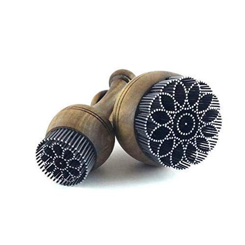 Uzbekistan handmade bread stamp set of two for Uzbek flat bread 1.57 inch / 2.75 inch diameter + lepeshka bread recipes