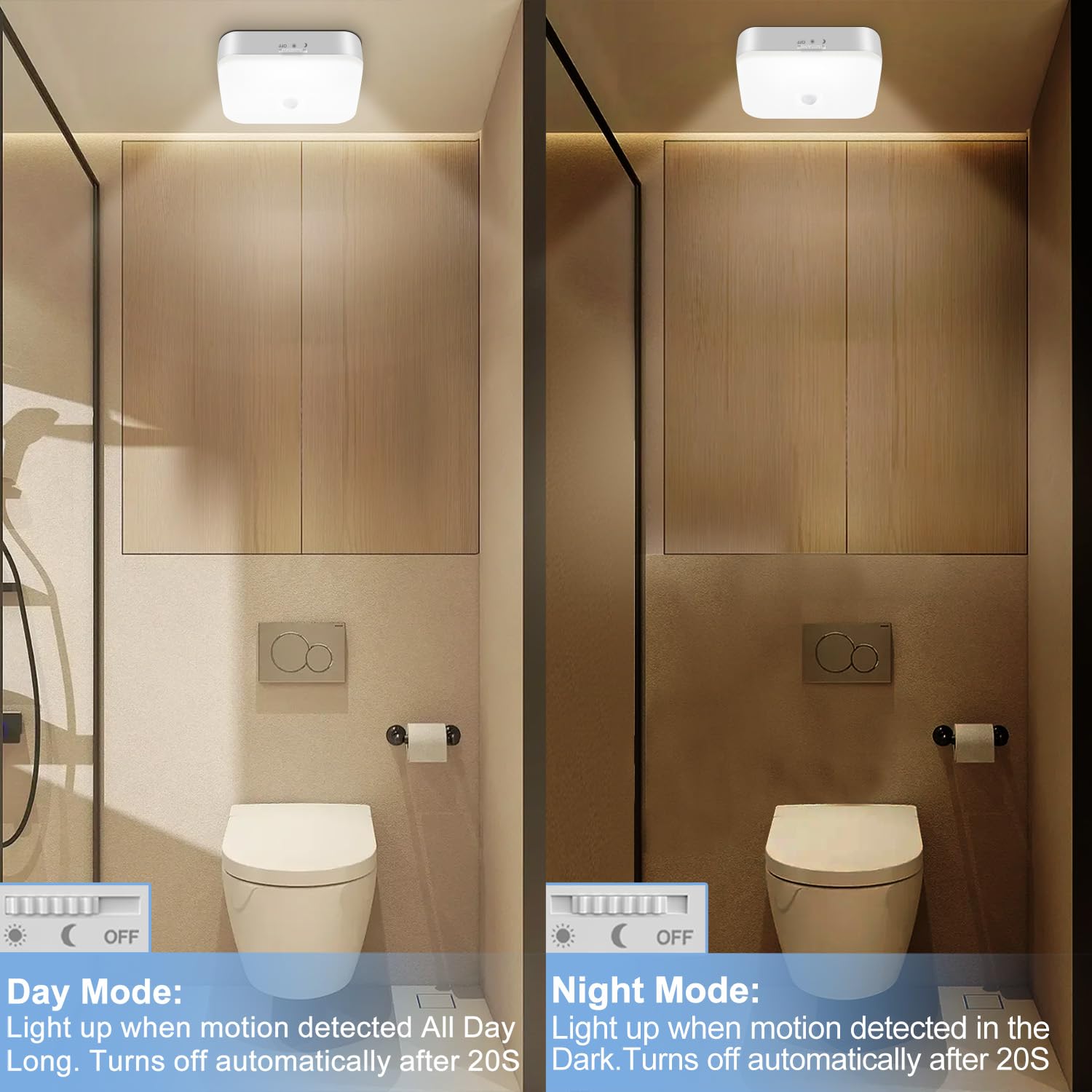 Moragin Rechargeable Motion Sensor Ceiling Lights: 6.4 inch Closet Lights Motion Sensored with 500LM, 5000K Wireless Battery