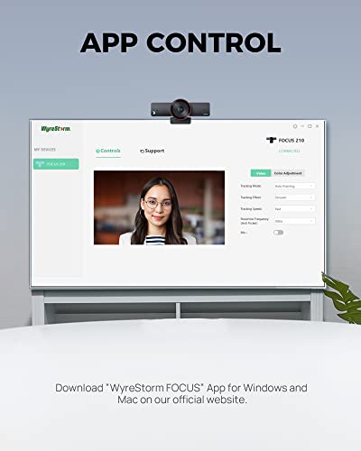WYRESTORM 4K Webcam with AI Tracking, Auto Framing, 120° FOV, 90fps, 8X Digital Zoom, ePTZ, Dual AI Noise-canceling Mics, Conference Room Camera for Video Call, Remote Education, HD Live Streaming