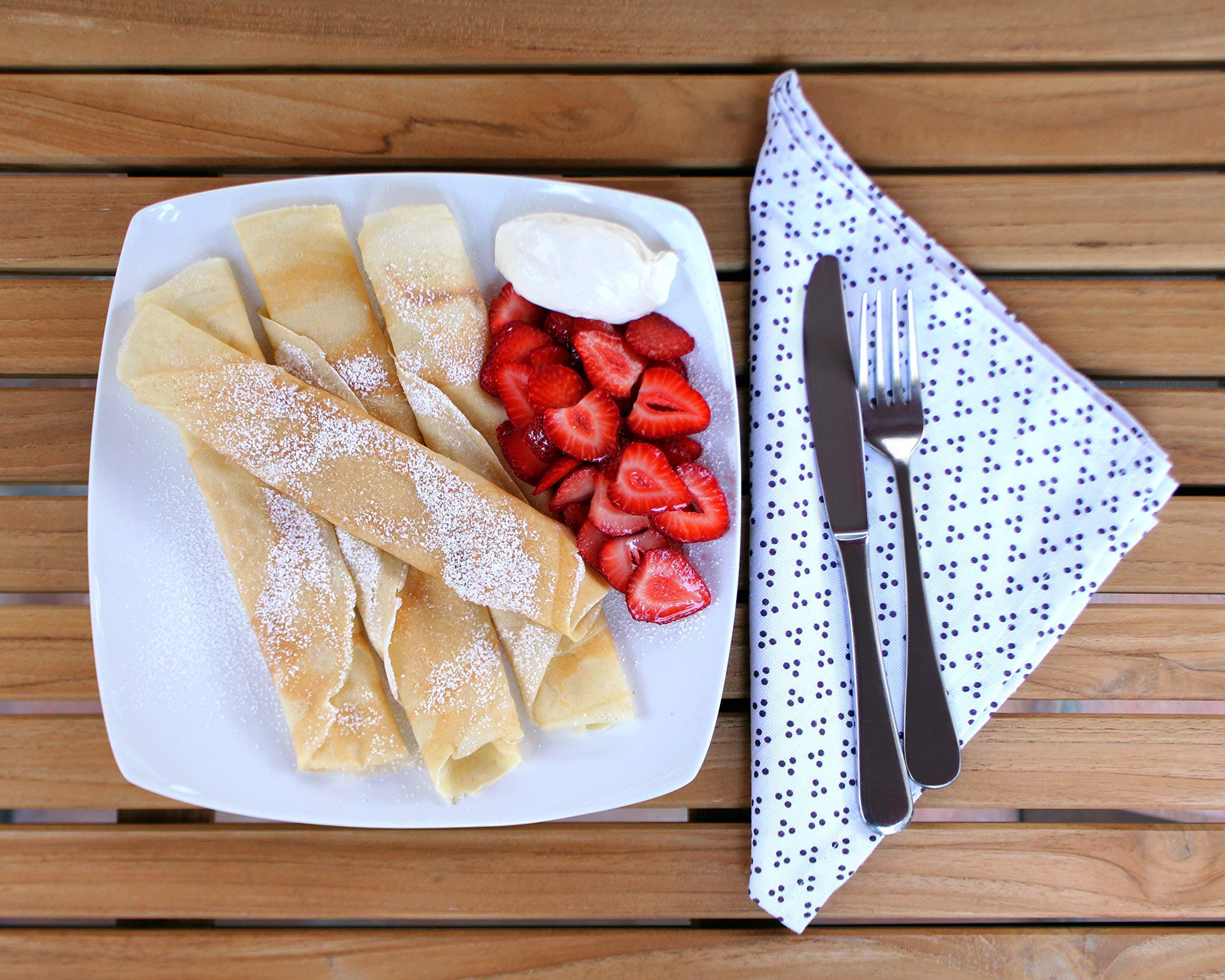 The ORIGINAL Crepe Spreader and Spatula Kit - 2 Piece Set (5β Spreader and 14β Spatula) Convenient Size to Fit Medium Crepe Pan Maker | All Natural Beechwood Construction only From Indigo True Company