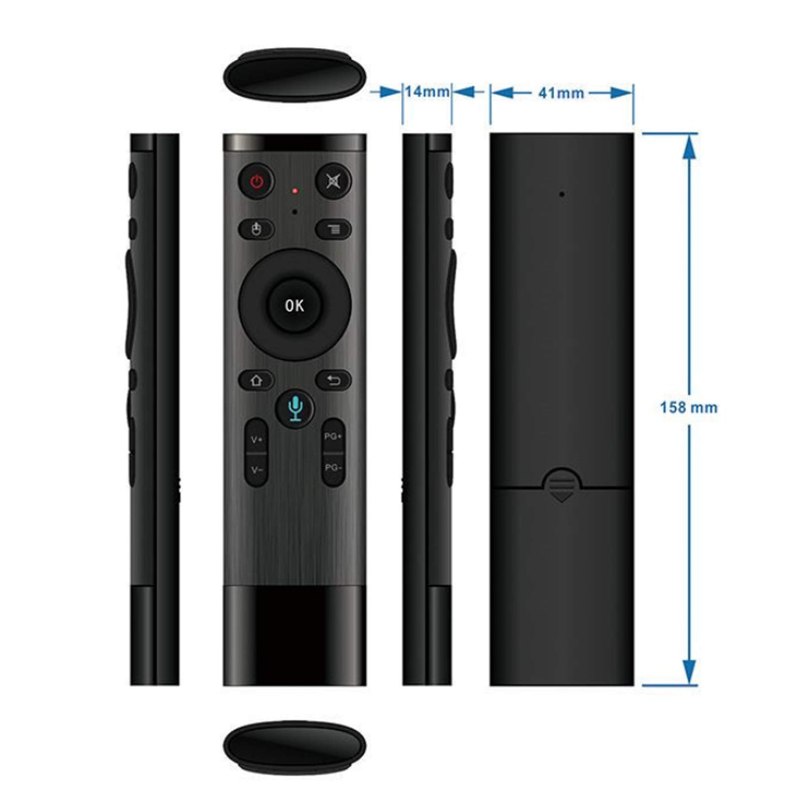 ROSEBEAR 2.4GHz Smart Voice Remote Controller, Smart Voice Remote Controller for Nvidia Shield Android TV Box Smart TV PC