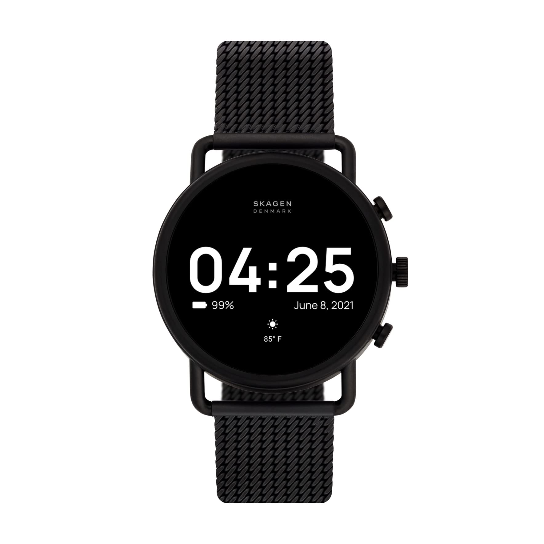 Skagen Men Falster 3 Stainless Steel Mesh Touchscreen Smart Watch, Color Black (Model: SKT5207)