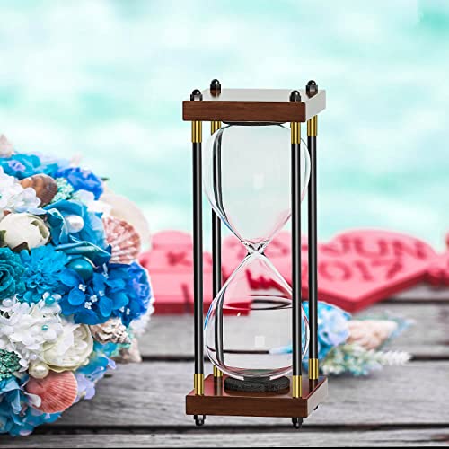 SuLiao Empty Hourglass Fillable, 10 Inch Large Black Wooden Frame Decorative DIY Sand Timer, Unity Sand Hourglass for Wedding Ceremony Set, Without Sand Antique Sand Clock for Desk Home Office Decor