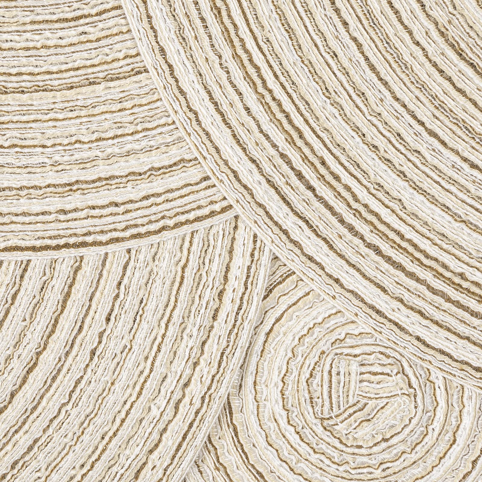SHACOS Round Placemats Set of 6 Braided Circle Place Mat Washable 15 inch Table Mats for Kitchen Dining Table Mixed Color (Ivory, 6)