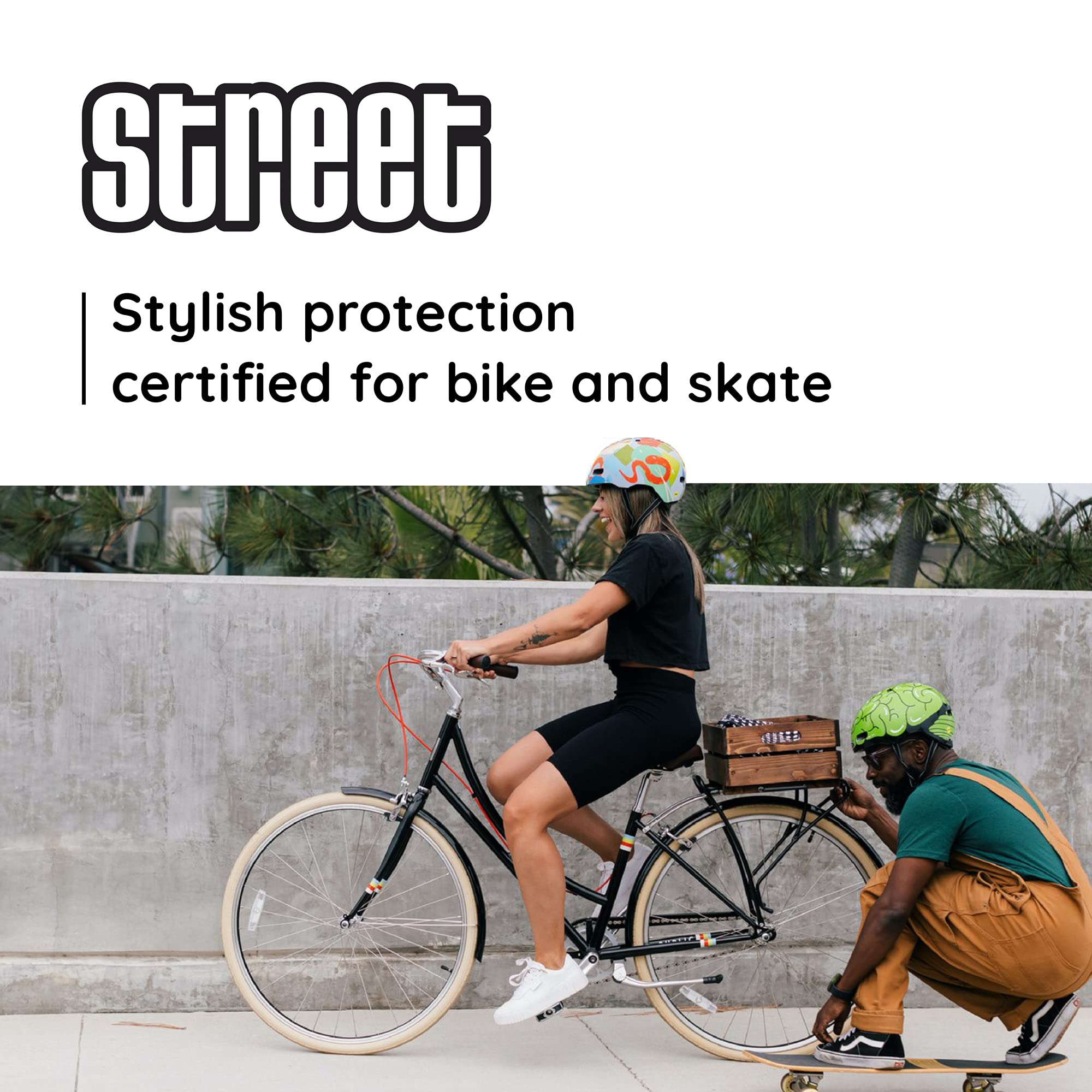 Nutcase, Street, Adult Bike and Skate Helmet with MIPS Protection System for Road Cycling and Commuting, Delicate Flower Reflective MIPS, Large