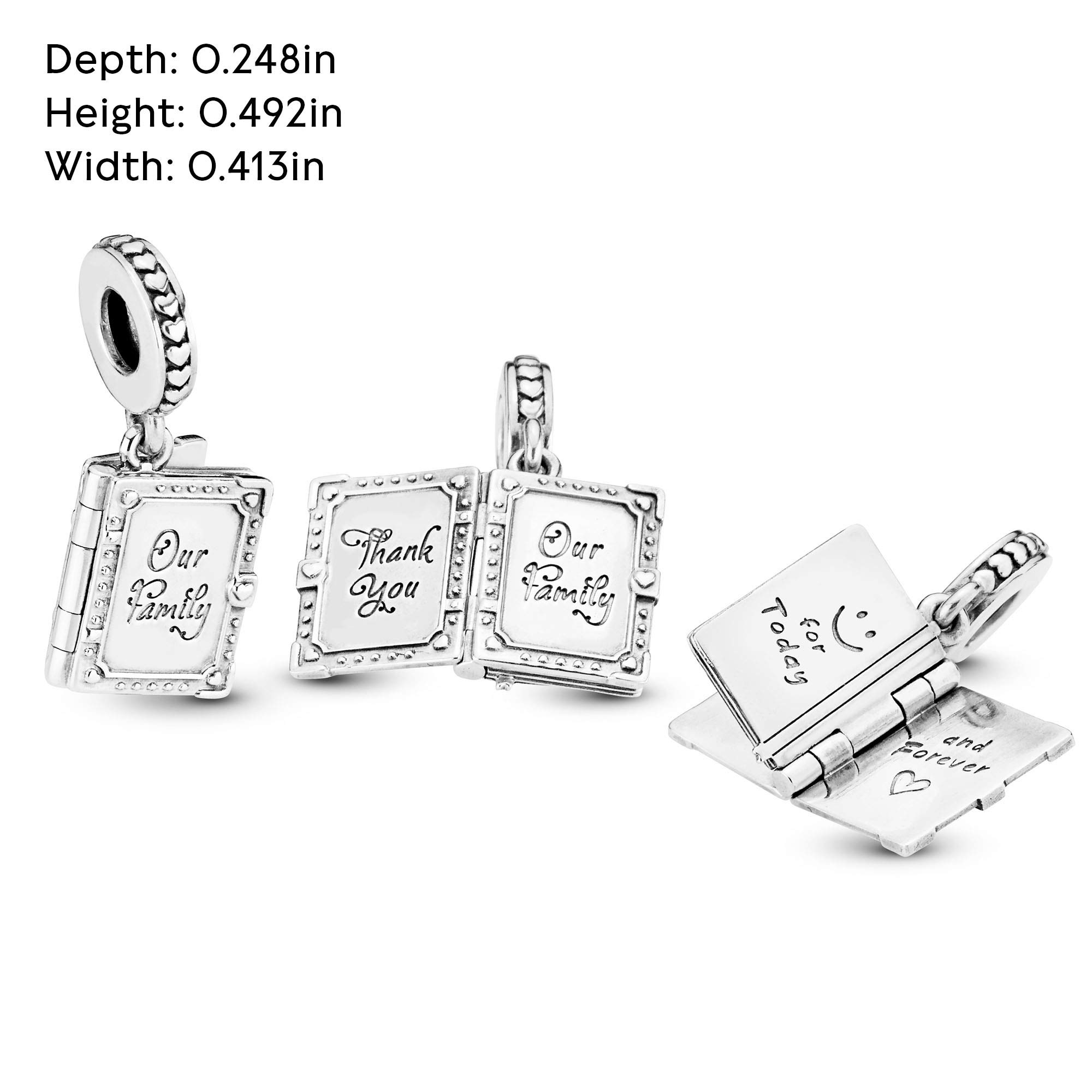 PANDORA Jewelry Family Book Dangle Sterling Silver Charm
