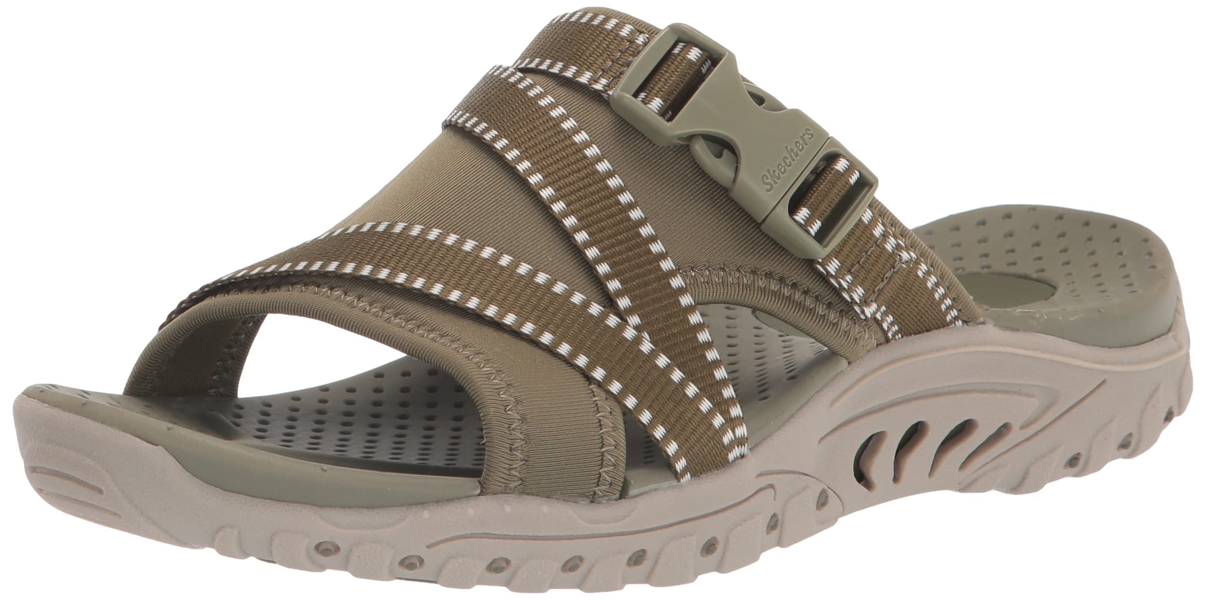 Skechers Women's Reggae-Perfect Planning Sport Sandal, Black/Black, 11