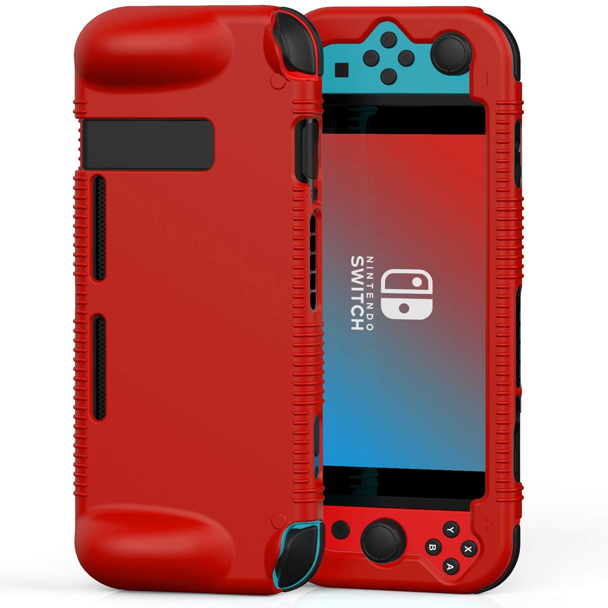 Semeving for Nintendo Switch Case,Soft Protective Case with Ergonomic Grip Design,Shock-Absorption&Anti-Scratch (Red)