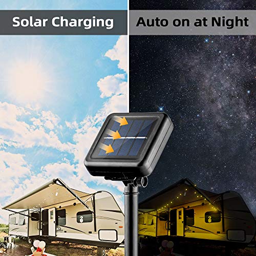NEWYANG Solar Globe String Lights, 35.6ft 60 LED 8 Modes String Lights Outdoor Waterproof Crystal Balls Solar Powered Fairy Lighting for Patio Garden Yard Home Party Wedding Christmas (Warm White)