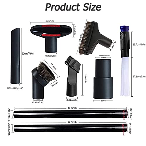 Vacuum Attachments for Shop Vac Accessories 1 1/4 inch & 1 3/8 inch Household Cleaning Kit With Adapter(10 Pcs)