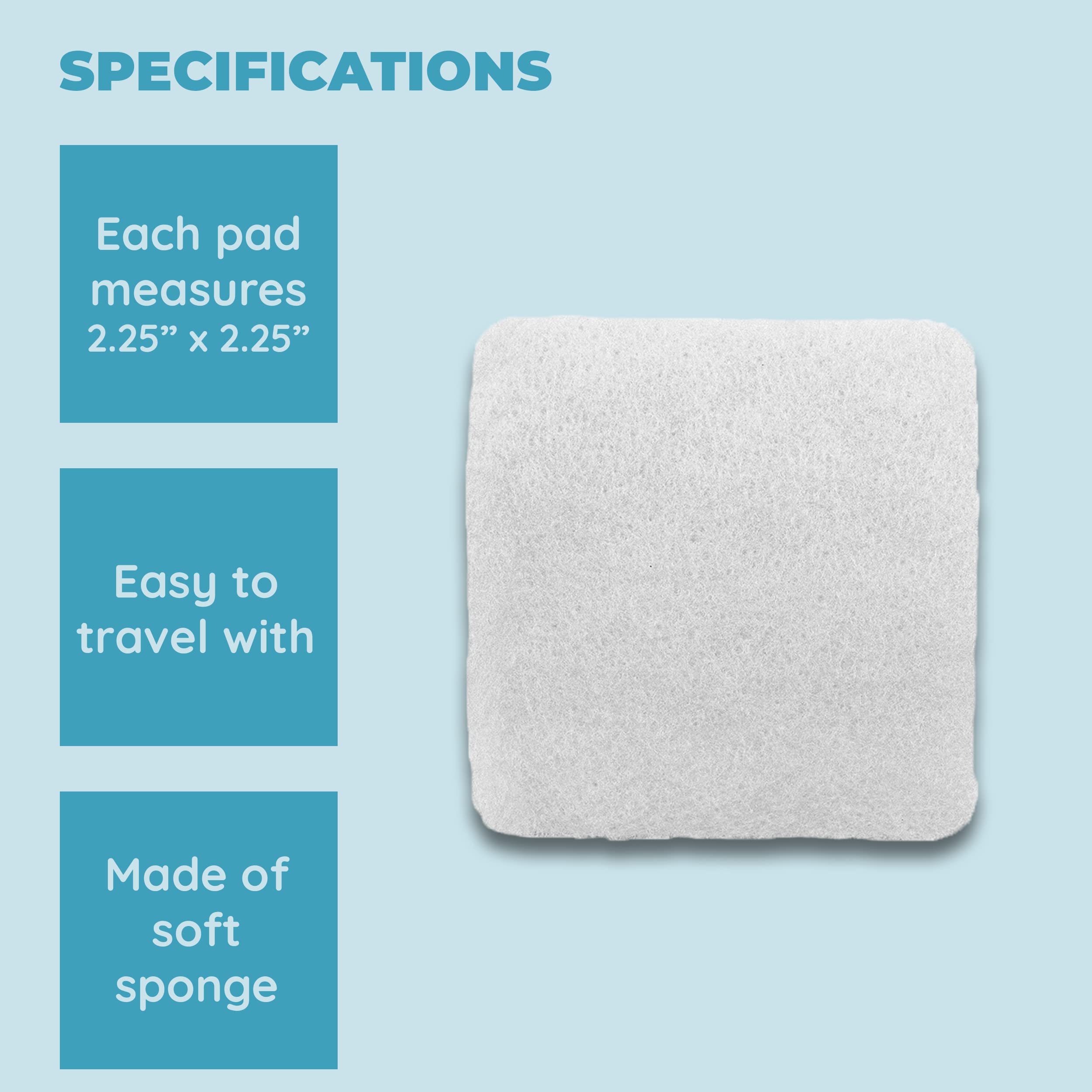 Mini Facial Exfoliating Pads, 100 Count per Pack: Makeup Remover and Cleanser Sponges for Face, Suitable for All Skin Types
