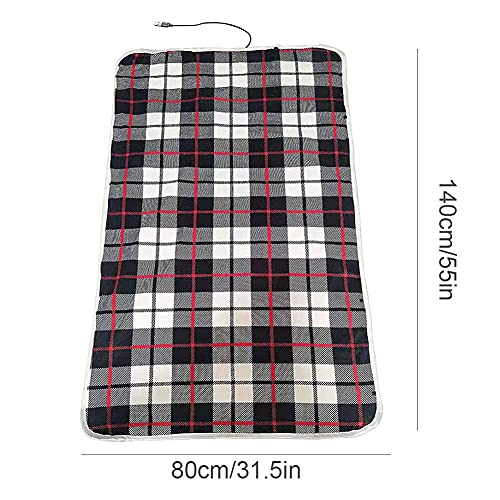 USB Heated Throw Blanket Shawl, Portable Heated Throw Electric Lap Blanket with 3 Heating Settings, Electric Heated Blanket and Throws Cordless Wrap Shawl for Women