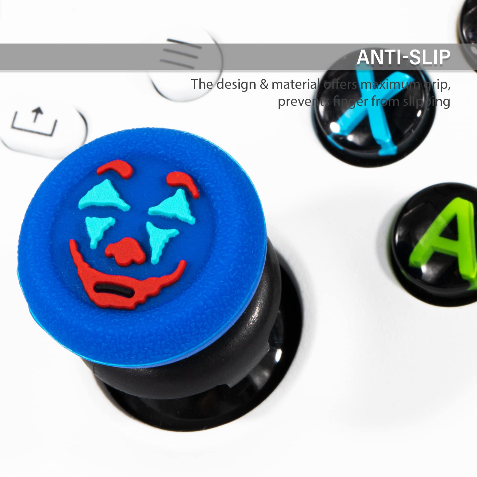 Playrealm FPS Thumbstick Extender &Texture Rubber Silicone Grip Cover 2 Sets for Xbox Series X/S & Xbox One Controller(Joker Blue)