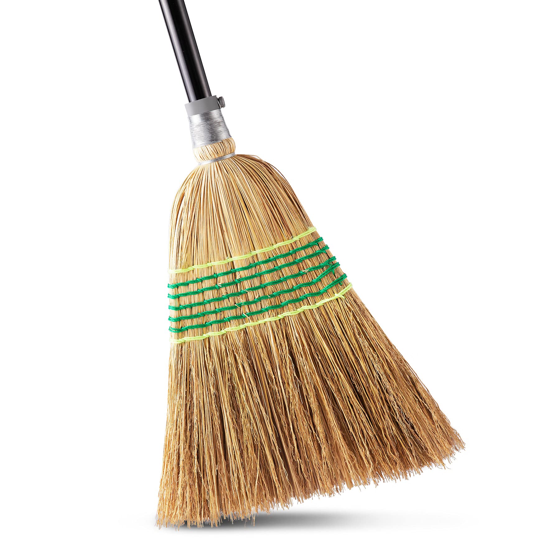 Yocada Heavy-Duty Broom Corn Broom Outdoor Commercial Indoor Perfect for Courtyard Garage Lobby Mall Market Floor Home Office Leaves Stone Dust Rubbish 59.8"
