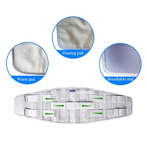 TANGIST Lower Back Brace With Heating Pad For Lifting At Work Scoliosis Pain Relief Brace For Herniated Disc And Sciatica Back Support Belt With Dual Adjustable Straps (Size : M/Medium)