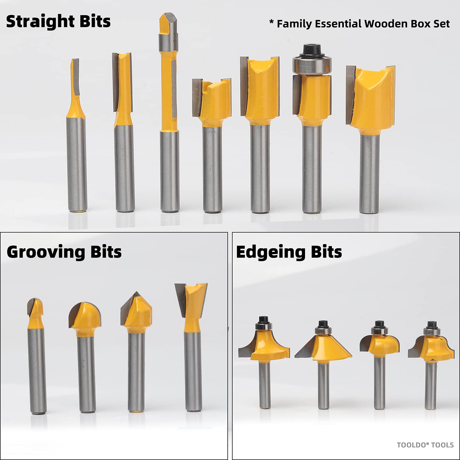 TOOLDO Router Bits Set 50 Pieces,1/4” Shank Tungsten Carbide Router Bits, Professional Router Bit Kit for DIY, Woodworking Project…