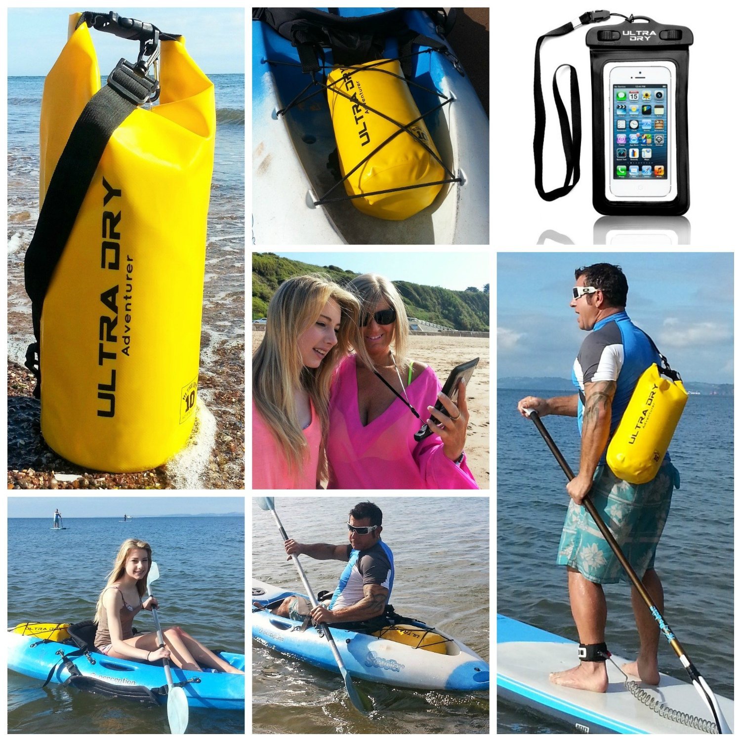 Premium Waterproof Backpack, 30 L Bag, Sack with Phone Dry Bag and Adjustable Padded Shoulder Straps, Perfect for Hiking | Kayaking/Boating/Canoeing/Fishing/Rafting/Camping