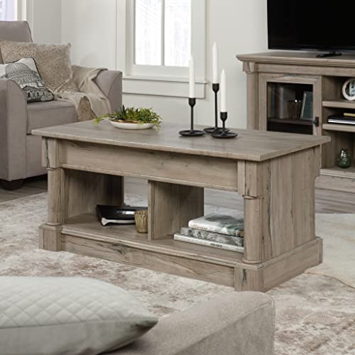 Sauder Palladia Lift-top Coffee Table, L: 43.15" x W: 21.65" x H: 19.61", Split Oak Finish