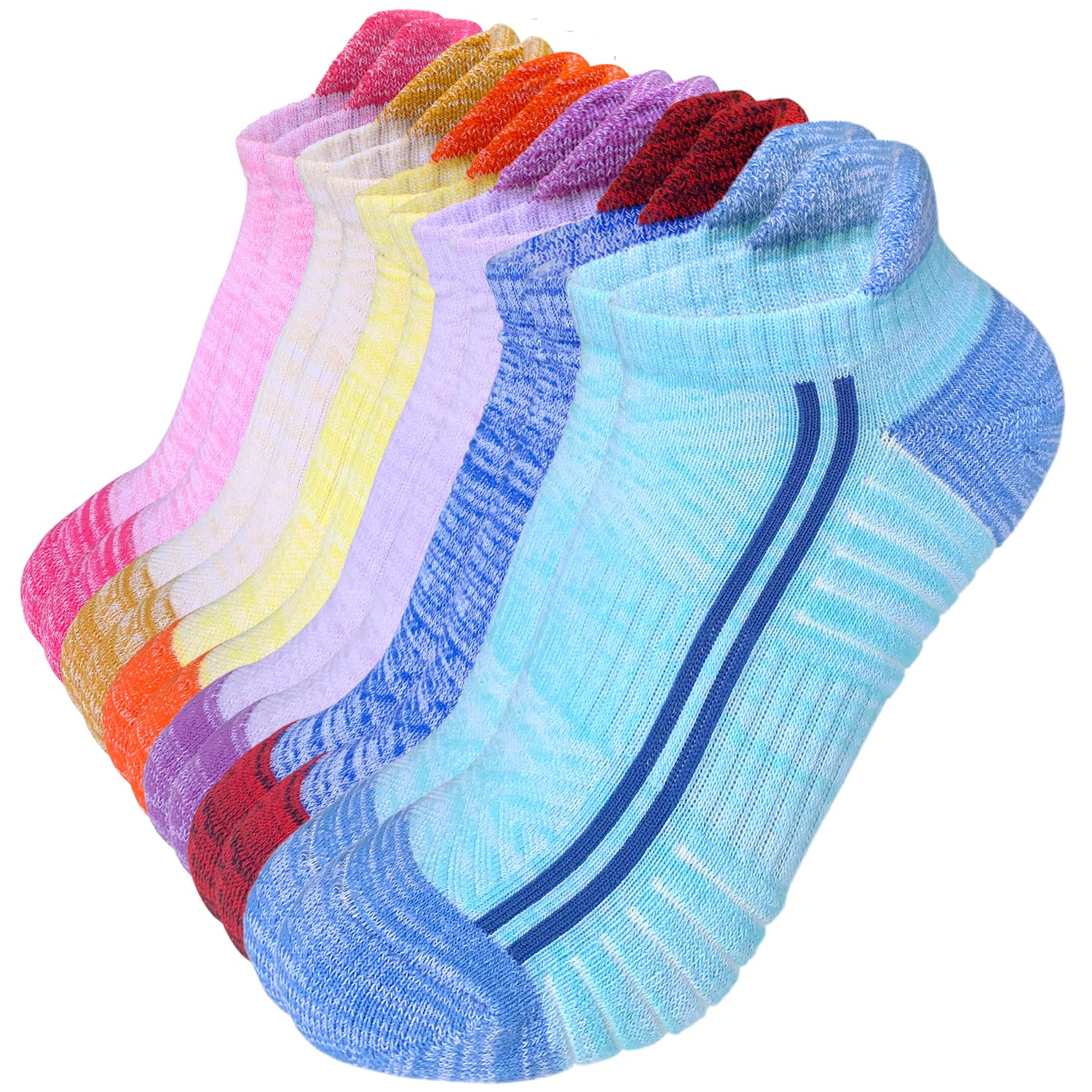 UTYOAA Womens No Show Ankle Socks Low Cut Socks Running Athletic Cushioned 6-Pairs