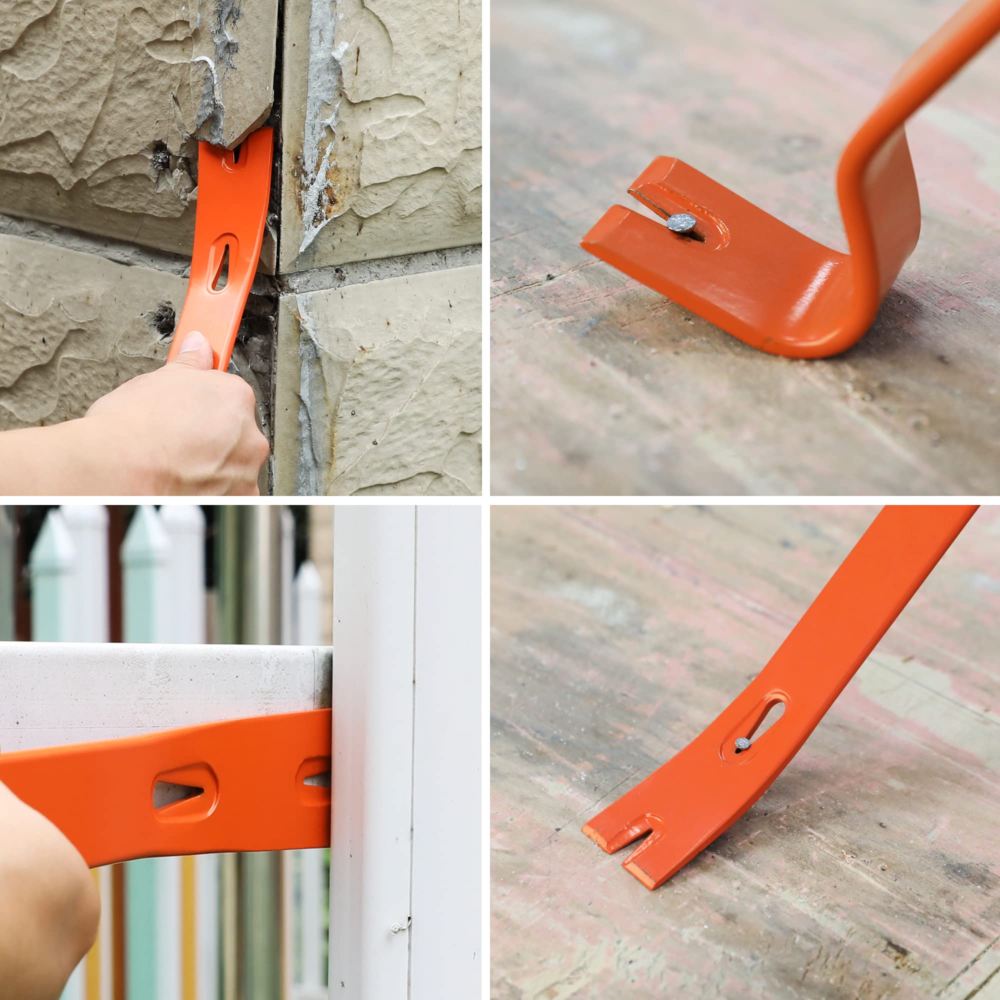 ValueMax 2-piece Flat Pry Bar Set, Includes 7-1/2β Mini Pry Bar, 15β Heavy Duty Nail Puller, Claw Bar, Wonder Bar, Corrosion Resistant Carbon Steel Made, for Kitchen Remodel, Prying Apart Boards